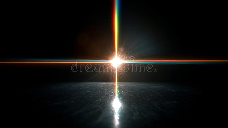 Radiant Light Beam Crossing Over Dark Surface Stock Photo - Image of ...