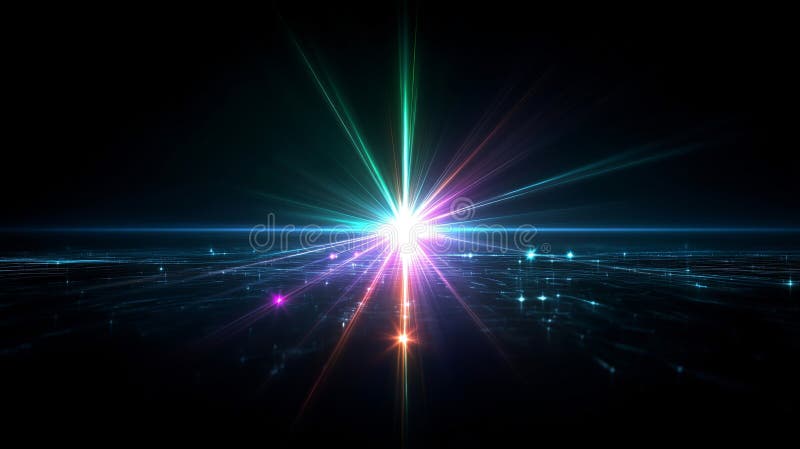 Radiant Light Beam in Dark Space Stock Illustration - Illustration of ...