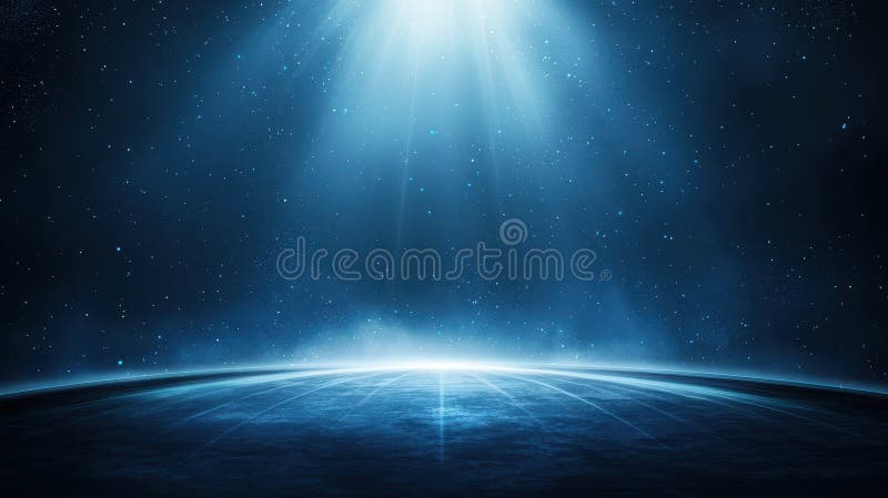 Radiant Light Beam on Deep Blue Backdrop, Captivating Visual ...