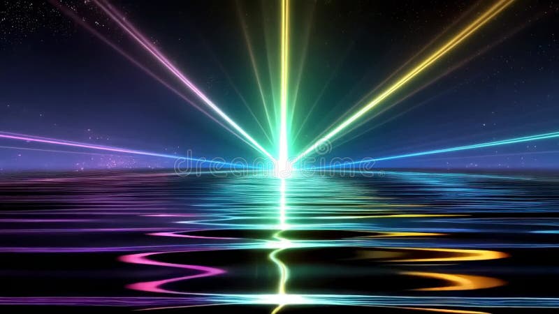 Radiant Light Beam Over Water Surface Stock Footage - Video of shining ...