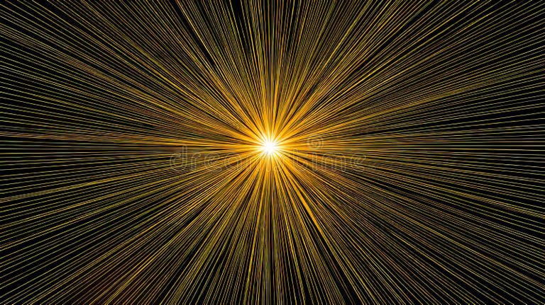 Radiant Light Burst on Black Background, Abstract Exploding Star Design ...
