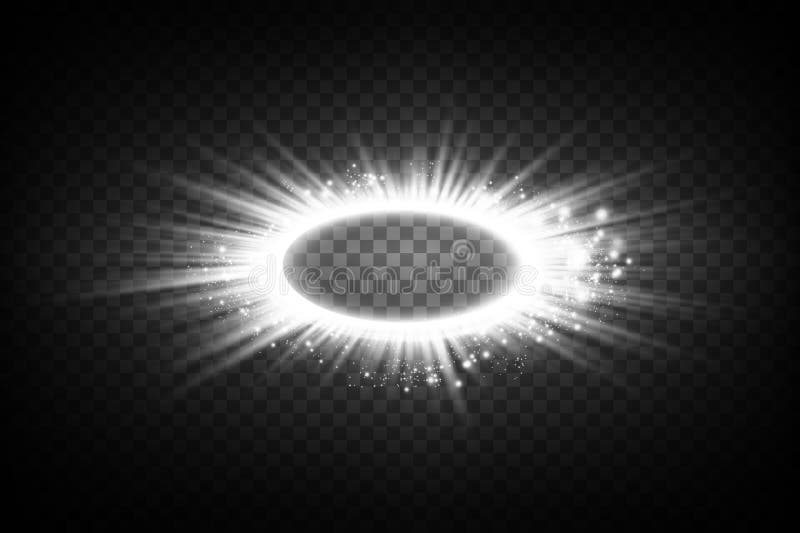 A Radiant Light Burst with a Unique Oval Shape Set Against a Deep Dark ...