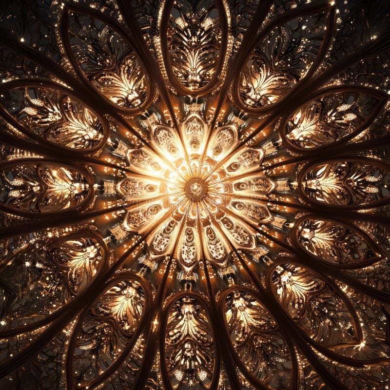 Radiant Light in an Intricate Design Featuring Topaz Elements Stock ...