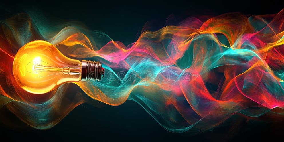 Radiant Lightbulb Abstract Art Stock Illustration - Illustration of ...