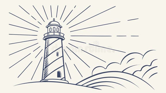 Radiant Lighthouse Beacon Vector Illustration, Vector Design Generative ...