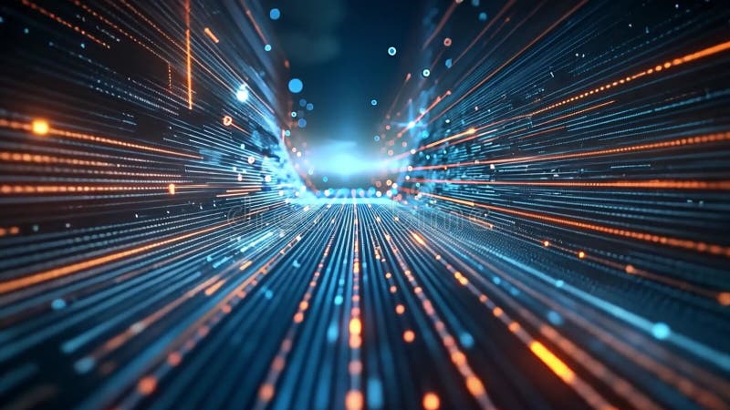 Dynamic Light Trails Burst into Motion through a Futuristic Digital ...