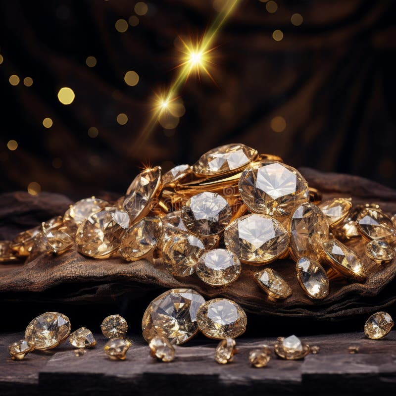 Luxurious Diamonds Sparkling in the Sun on Grey Background - Elegant ...