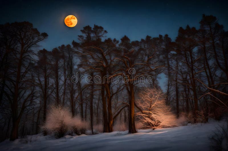 A Radiant Moonrise on the First Night of the Year Stock Photo - Image ...