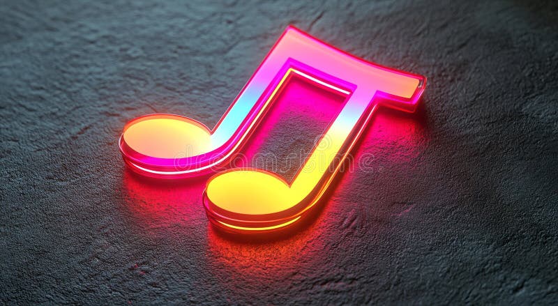 A Radiant Music Note Shines on a Dark, Textured Background, Creating an ...