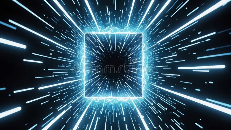 Radiant Neon Frame with Light Rays, Symbolizing Speed and Futuristic ...