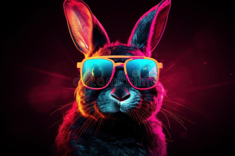 Cool Rabbit Neon Background Stock Illustrations – 103 Cool Rabbit Neon ...