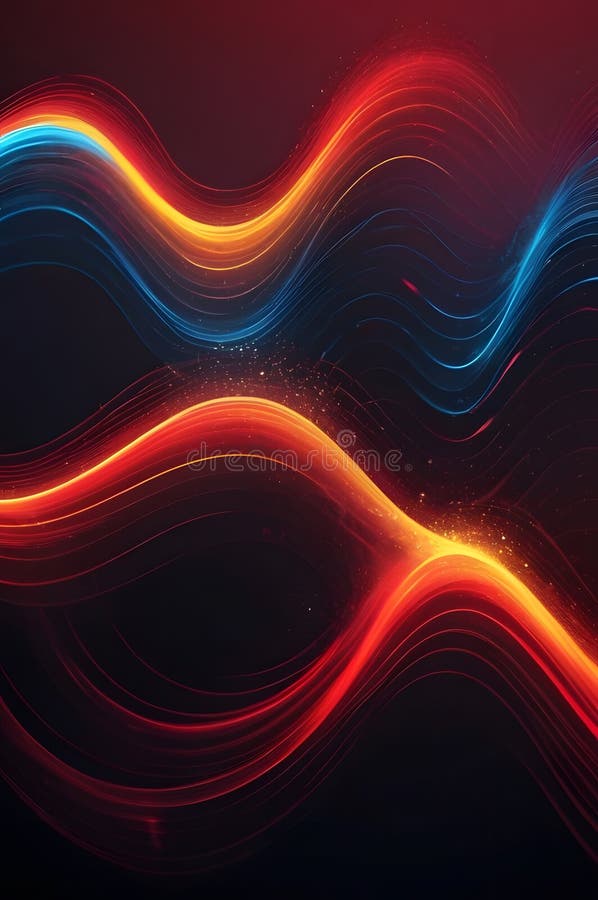 Radiant Neon Sound Waves Enriched with Sparkles and Vibrant Motion ...