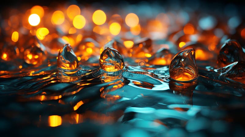 Radiant Neon Teal and Atomic Orange Abstract Lights Pattern Stock Photo ...