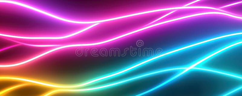 Radiant Neon Wave Pattern in Smooth Hues Stock Photo - Image of radiant ...