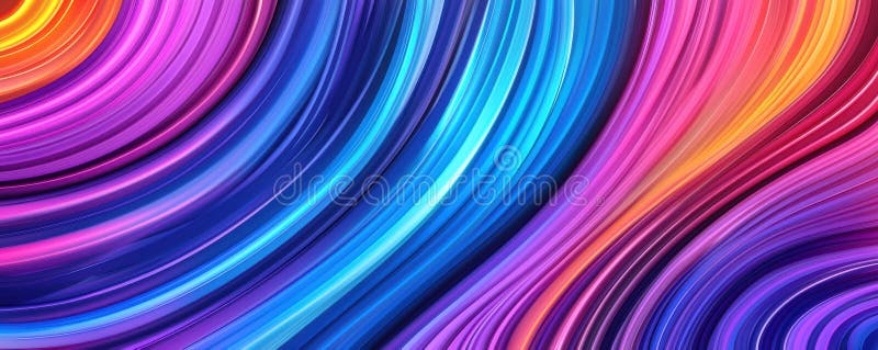 Radiant Neon Wave Pattern in Smooth Hues Stock Image - Image of ...