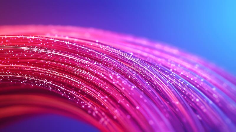 Radiant Optical Fiber Strands with Pulsating Light Showcasing Advanced ...