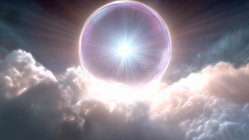 Radiant Orb in a Cloudy Sky Stock Video - Video of radiate, astral ...