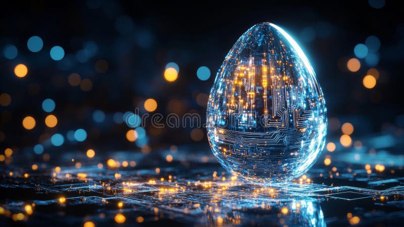 A Radiant Orb, Featuring Complex Circuitry on Its Exterior, Sits Atop a ...