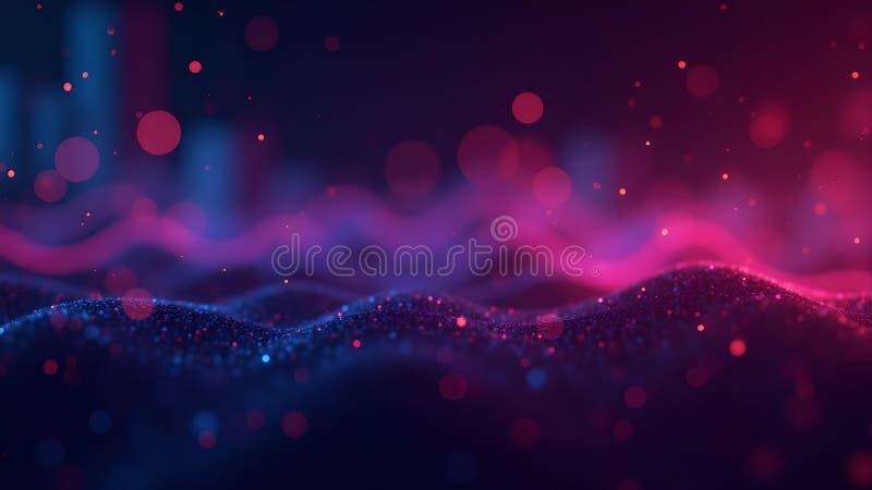 Radiant Particles and Wavy Data Visualization Stock Illustration ...