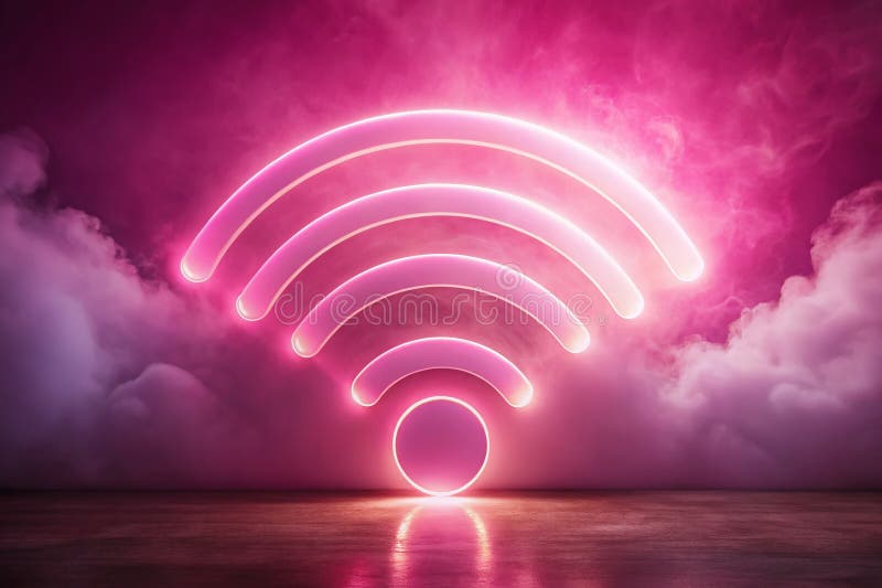 Radiant Pink WiFi Symbol a Modern Visual Representation of Seamless ...