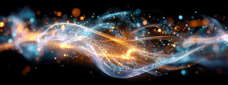 Radiant Plasma Waves: Shining Light Streaks in Darkness Stock Image ...