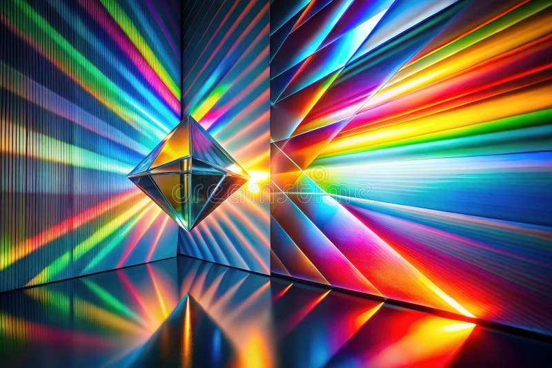 Radiant Prism in a Chromatic Chamber Abstract Geometric Design of Light ...