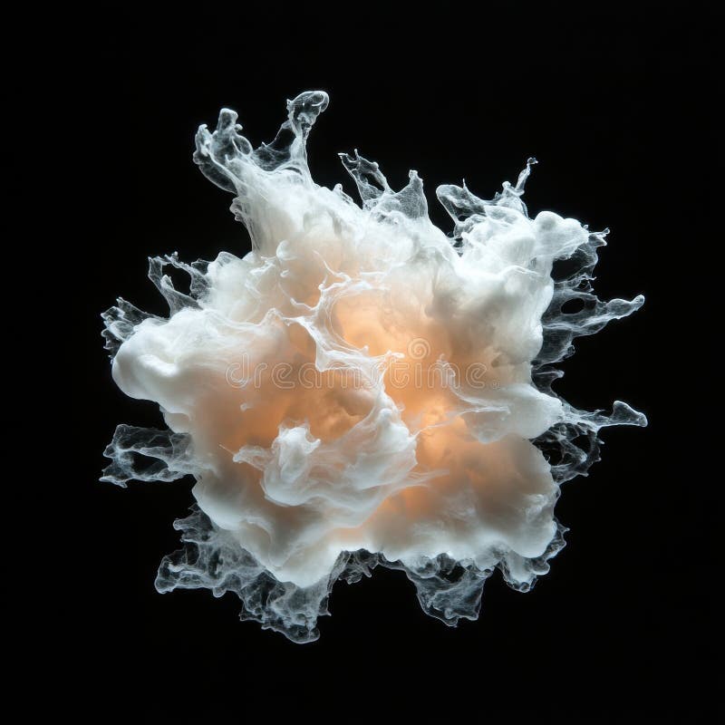 Radiant and Pure Cloud Isolated on Black Background with Distinct ...
