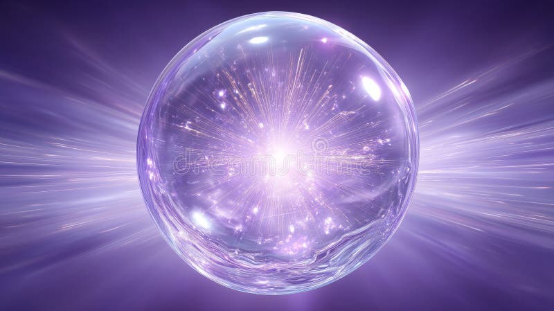 Radiant Purple Energy Sphere Stock Illustration - Illustration of ...