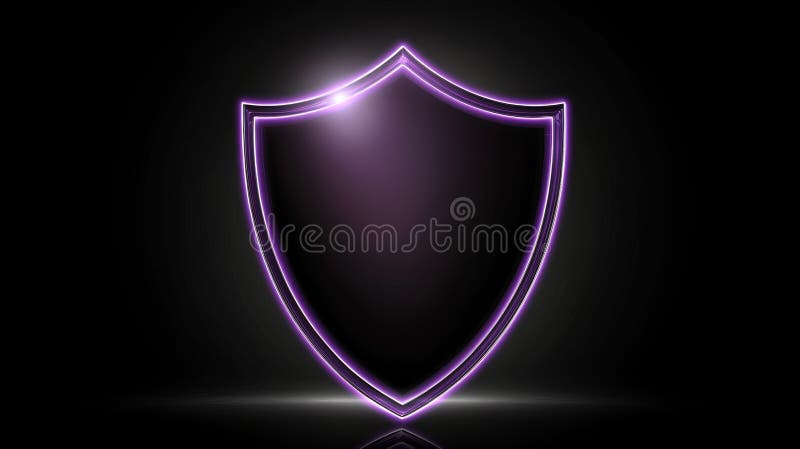 Radiant Purple Shield on Dark Background, a Symbol of Protection ...