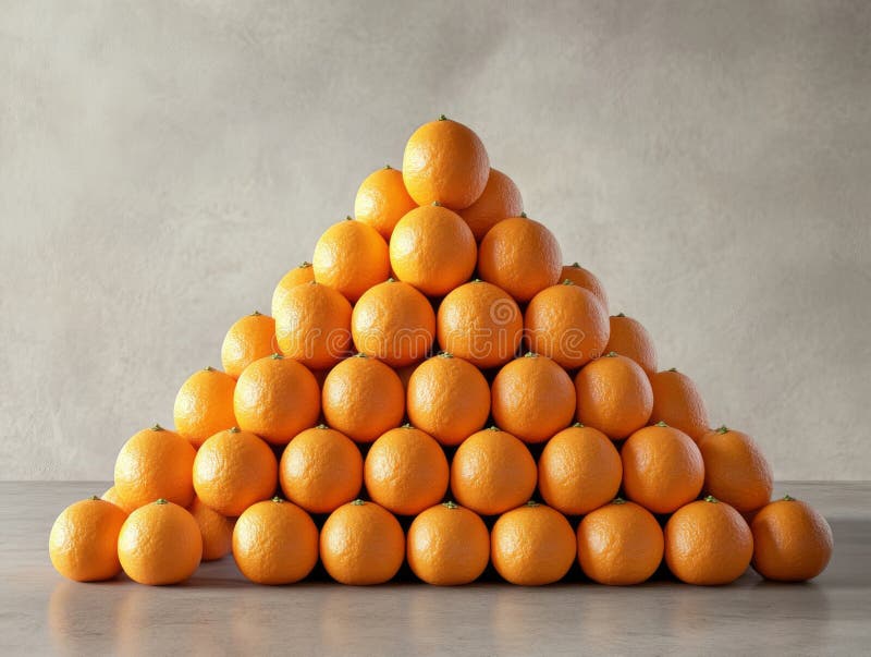 Radiant Pyramid of Fresh, Sun-Drenched Oranges Symbolizing Natural ...