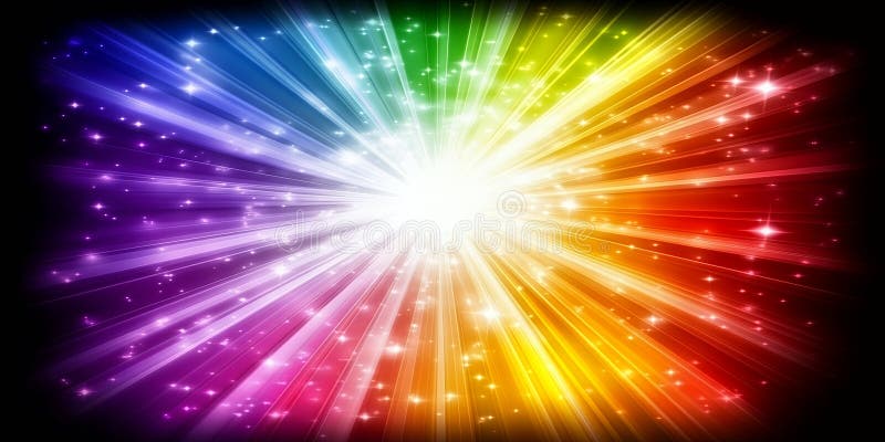 Radiant Rainbow Burst Sparkling Festive Background Stock Illustration ...