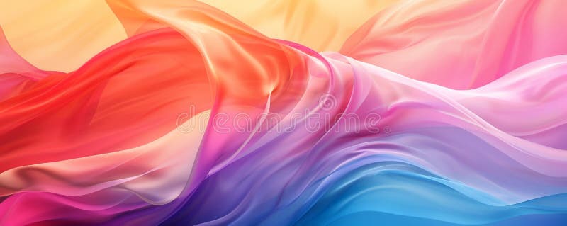 A Radiant Rainbow Gradient Wave Design with Soft, Flowing Curves and a ...