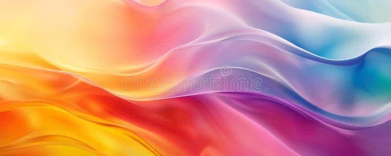 A Radiant Rainbow Gradient Wave Design with Soft, Flowing Curves and a ...