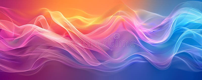 A Radiant Rainbow Gradient Wave Pattern with Soft, Flowing Lines and a ...