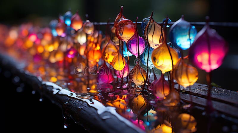 Radiant Rainbows: a Colorful Cascade Stock Photo - Image of brilliant ...