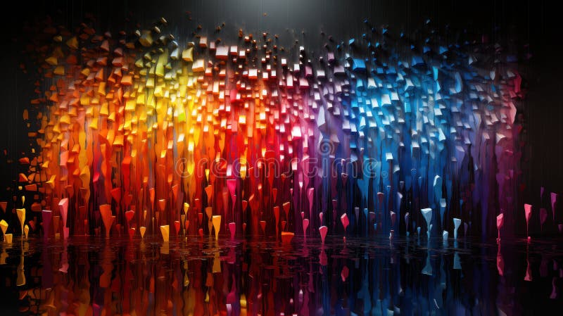 Radiant Rainbows: a Colorful Cascade Stock Image - Image of phenomenon ...