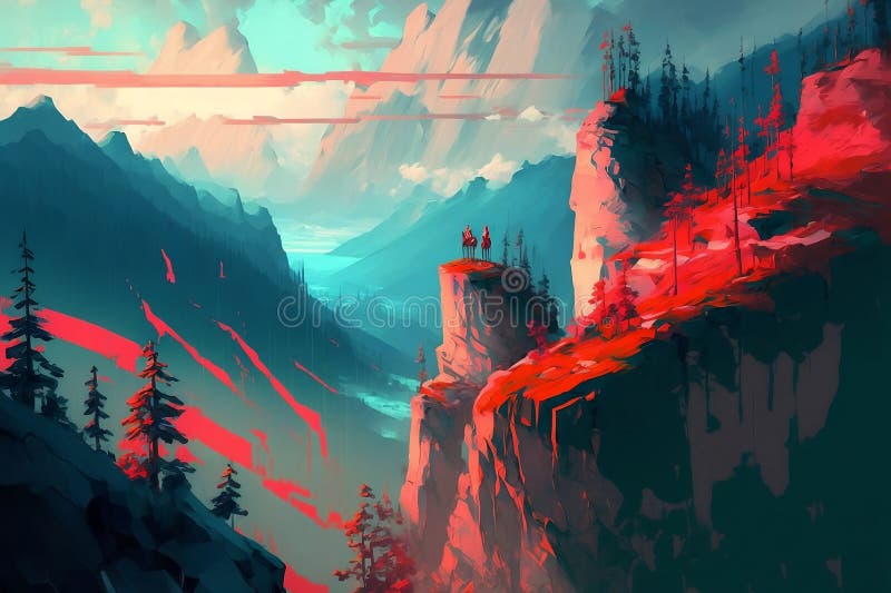 Radiant Ranges: an Explosion of Colors in the Landscape, AI Generative ...