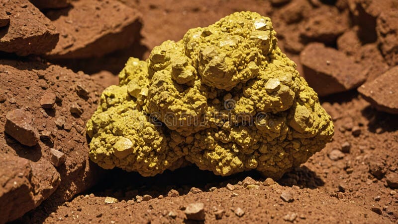 Radiant Raw Uranium Ore Closeup Exploration in Yellow and Black Stock ...