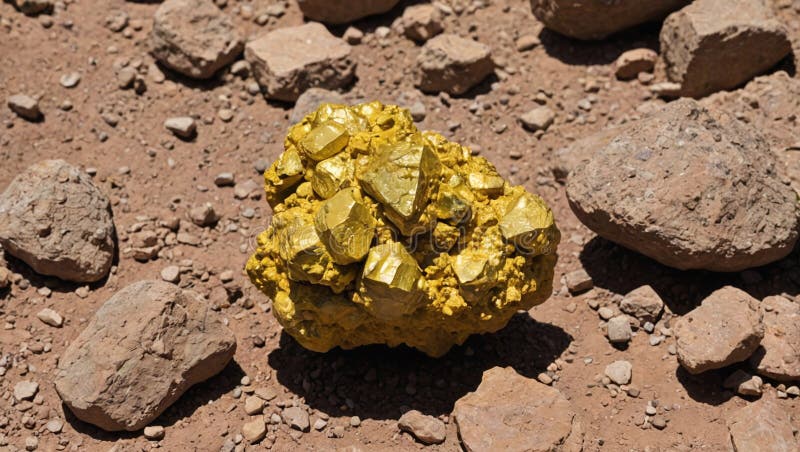 Radiant Raw Uranium Ore Closeup Exploration in Yellow and Black Stock ...