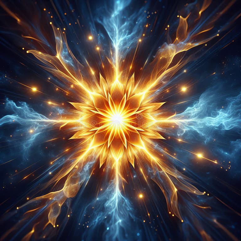 Radiant Rays a Yellow Flame with Radiant Rays Extending Outwar Stock Illustration - Illustration ...