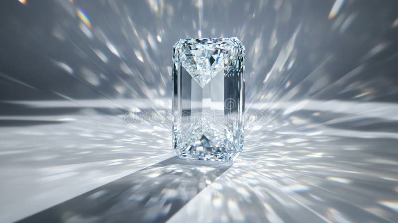 Radiant Rectangular Diamond with Sparkling Light Effects and ...