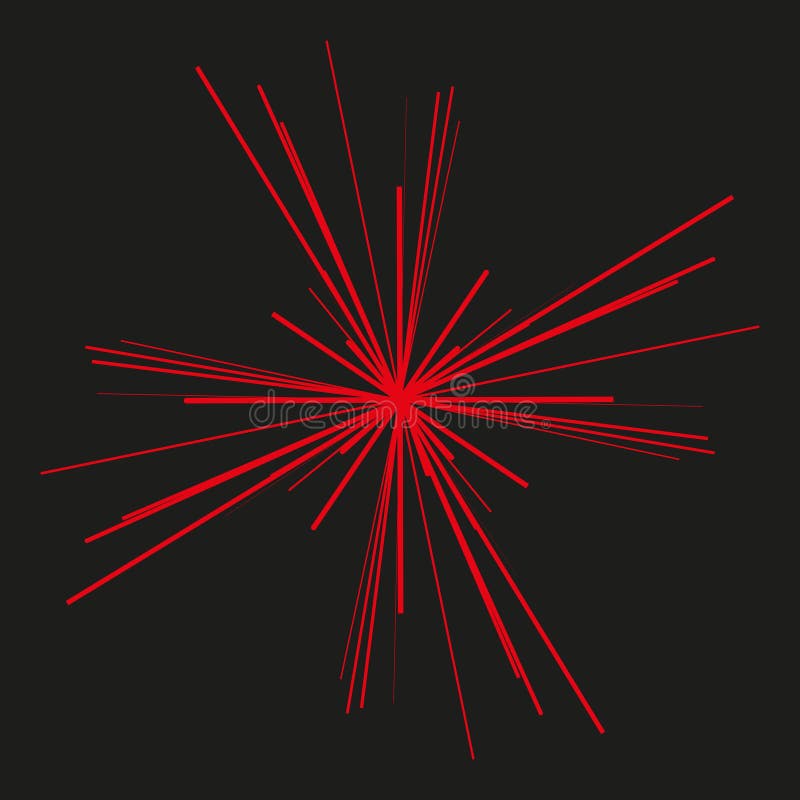 Radiant Red Burst. Vibrant Star Lines. Bold Black Background. Vector ...