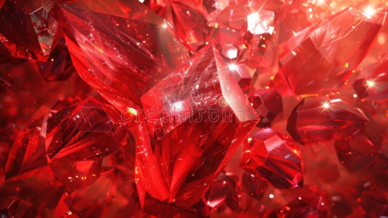 Radiant Red Crystal Diamond Abstract Background - 3D Rendering and ...