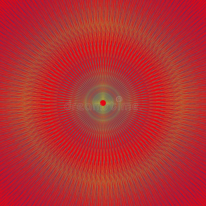Radiant Red Pattern. Circular Abstract Rays. Optical Illusion Vector ...
