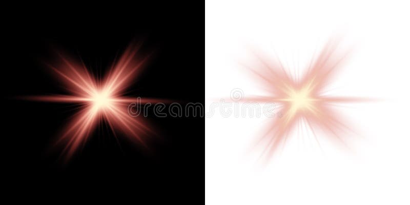 Radiant Red Starburst Light with Glowing Source. Vector Illustration ...