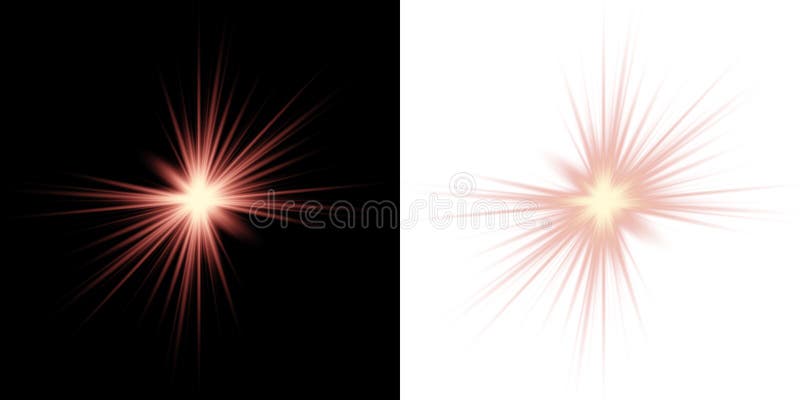 Radiant Red Starburst Light with Glowing Source. Vector Illustration ...
