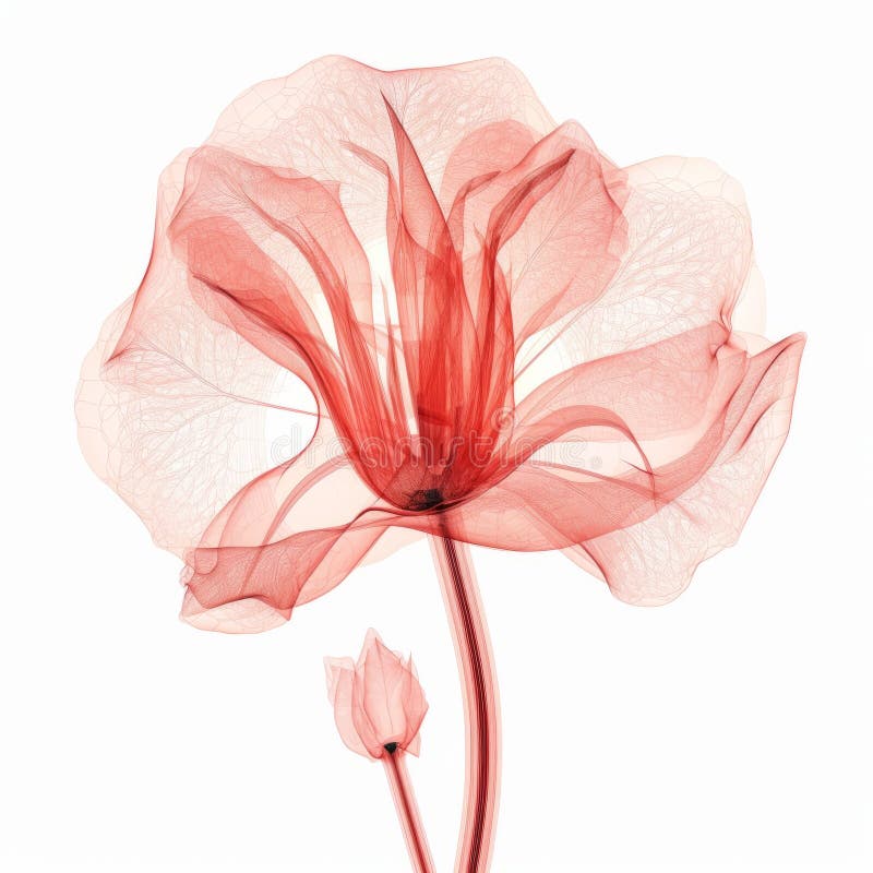 Translucent Layers: 3d Illustration of a Whimsical Rose X-ray Stock ...