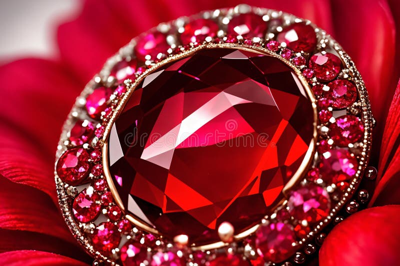 Radiant Ruby and Dazzling Diamonds.AI Generated Stock Illustration ...
