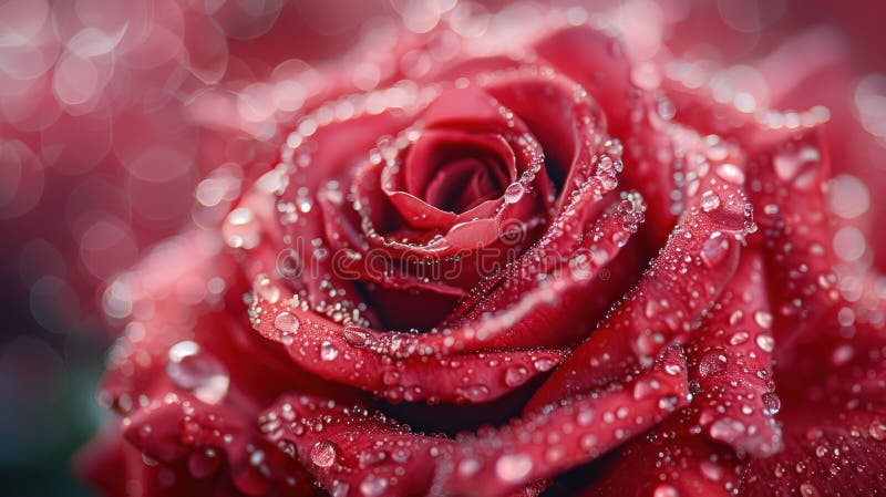 Radiant Ruby Rose: a Stunning Close-Up Macro Abstract Stock ...