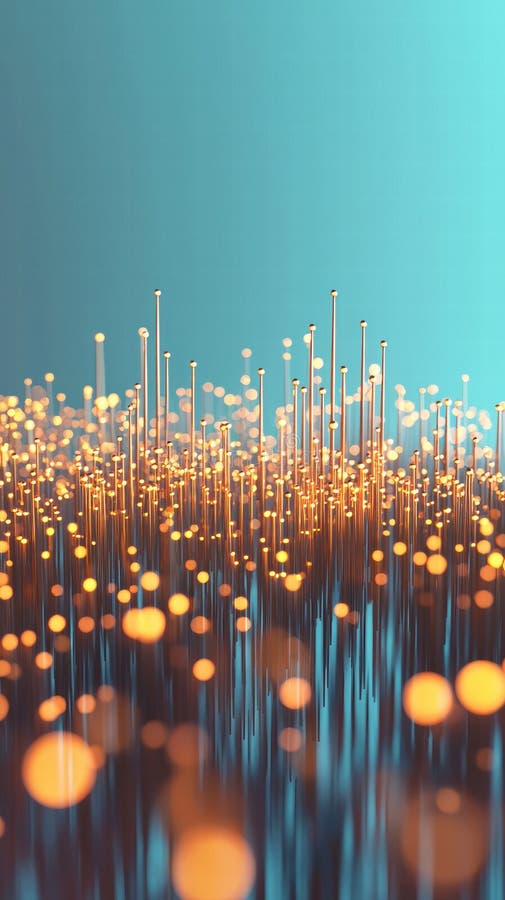 Radiant Sci-Fi Cascading Particles with Tall Lines in a Vibrant ...